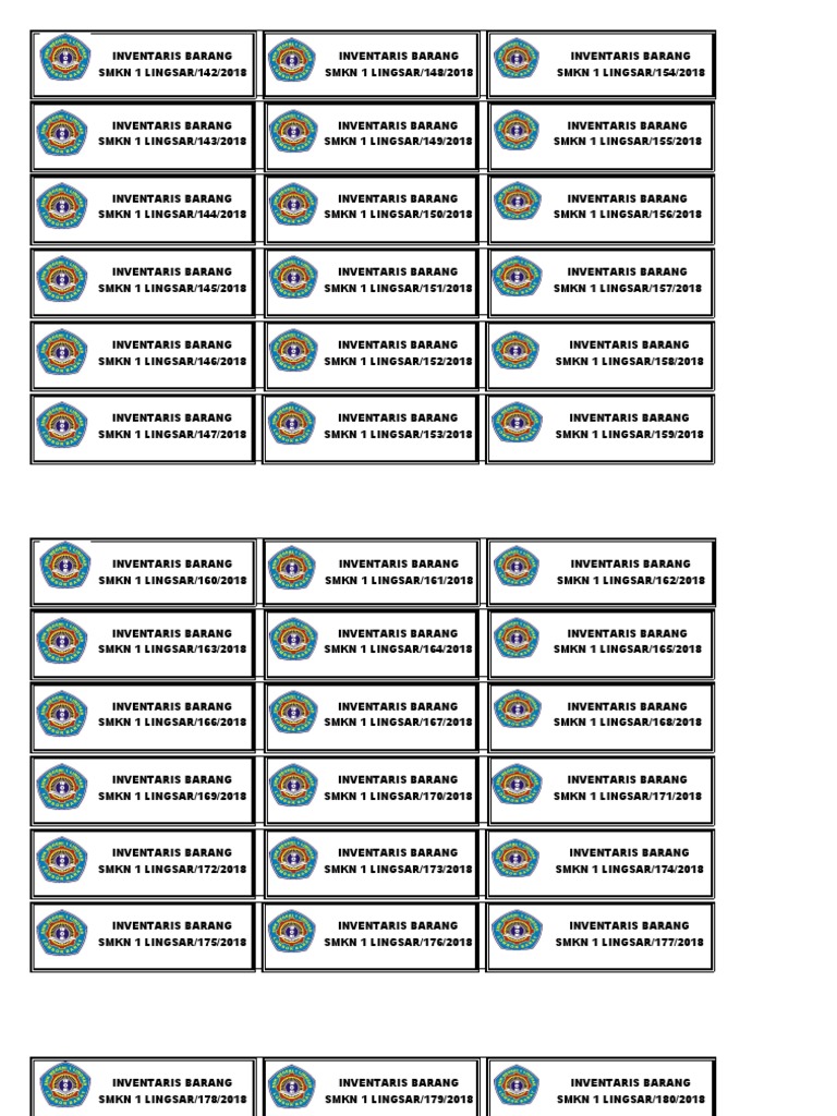 Label Inventaris Barang | PDF