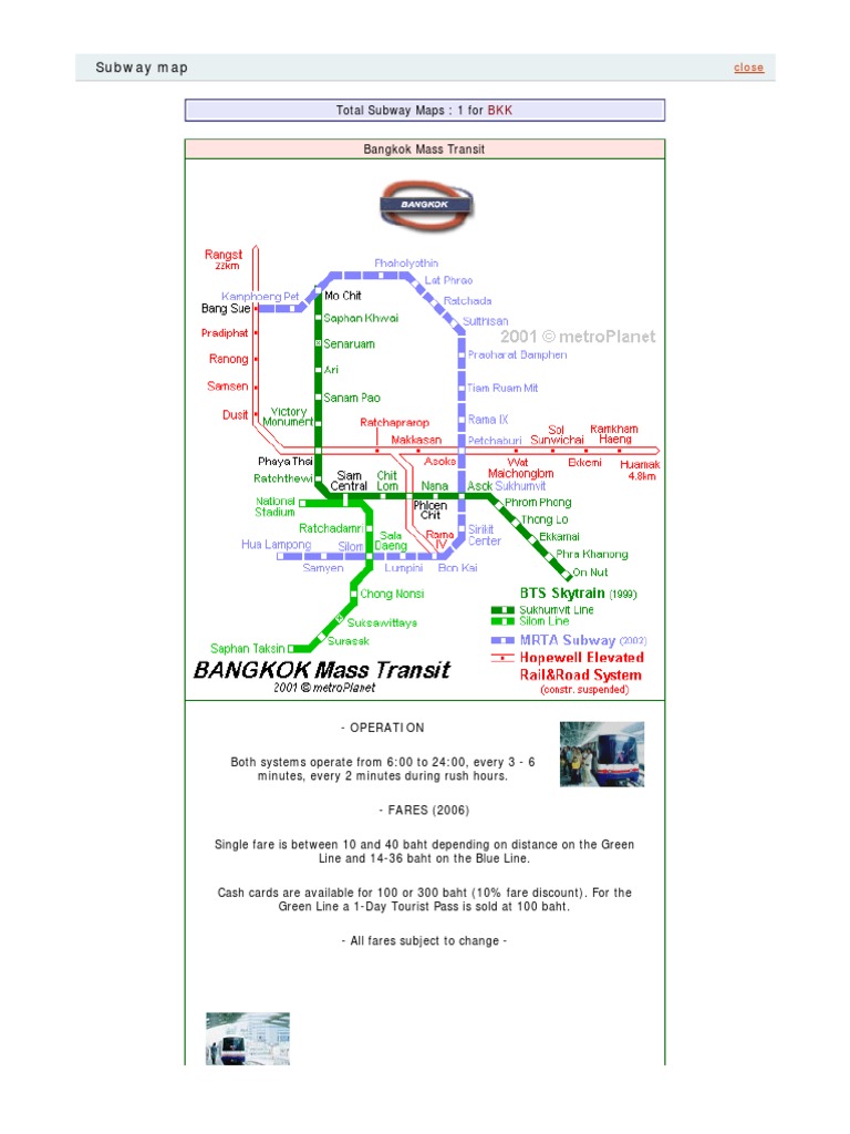 Bangkok SubwayMap | PDF | Rapid Transit | Public Transport