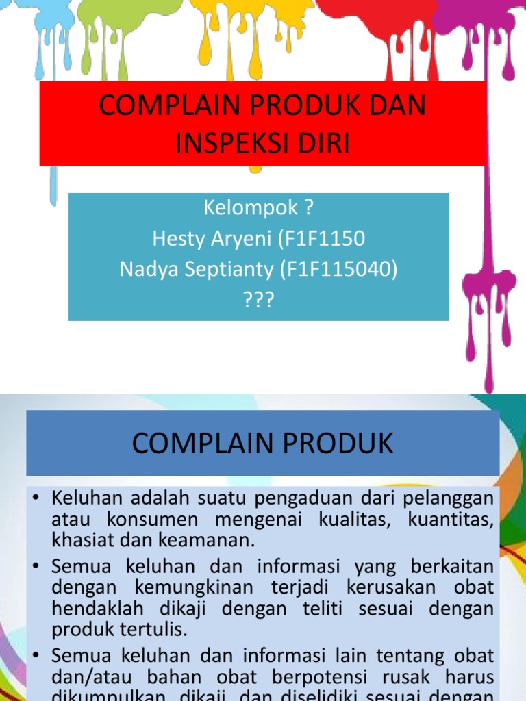 Complain Produk Dan Inspeksi Diri | PDF