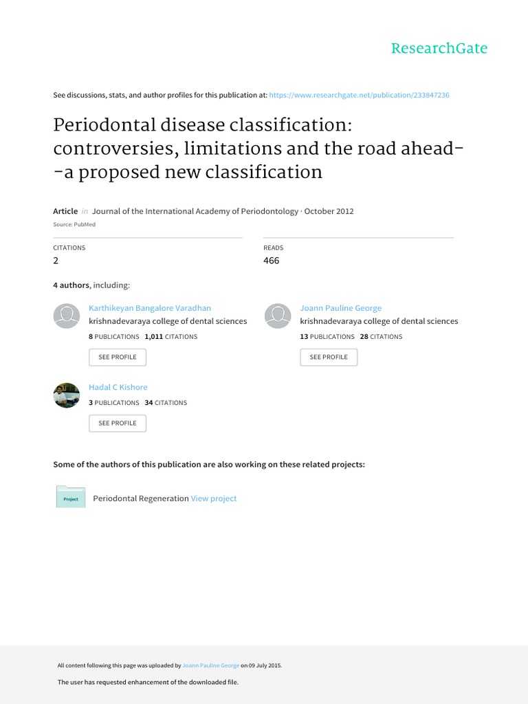 Jia P Classification | PDF | Periodontology | Medical Diagnosis