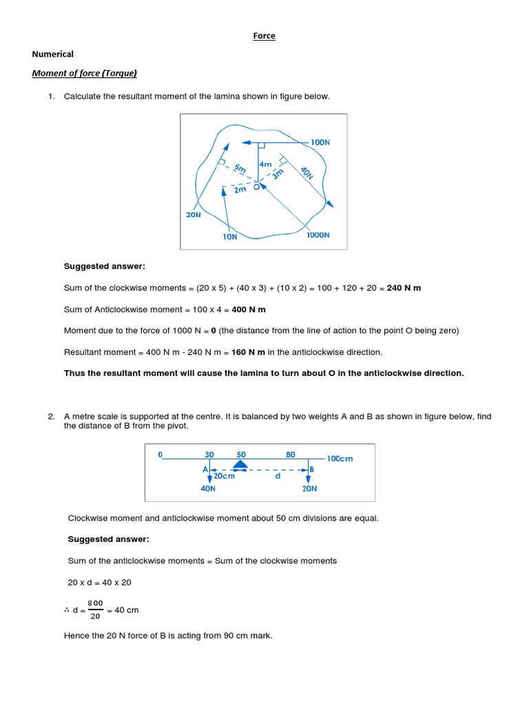 Force - Numericals | PDF