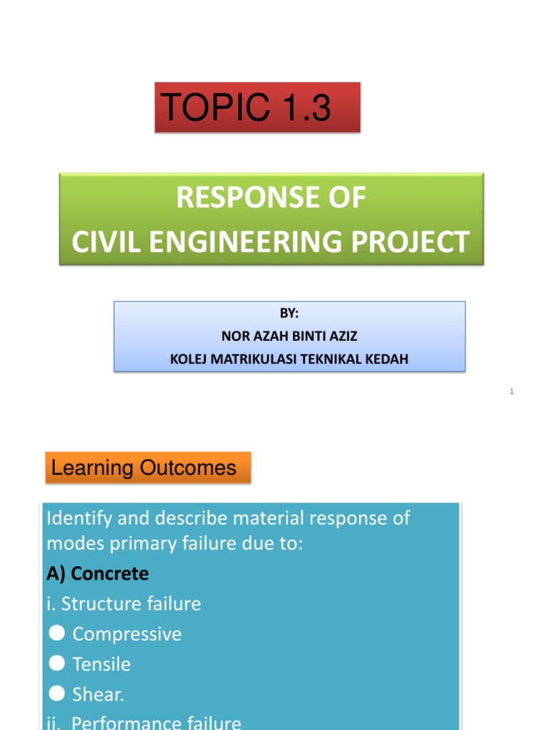 TOPIC 1.3: Response of Civil Engineering Project | PDF | Strength Of ...