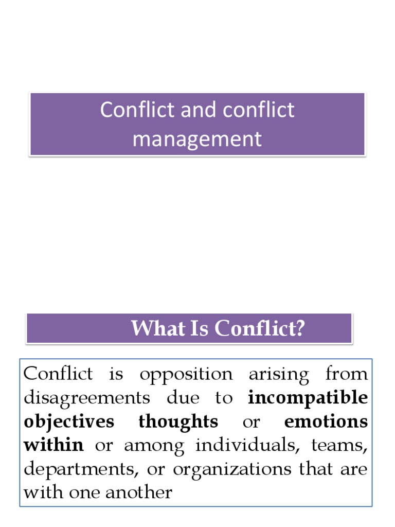 Conflict and Conflict Management | PDF | Negotiation | Conflict (Process)