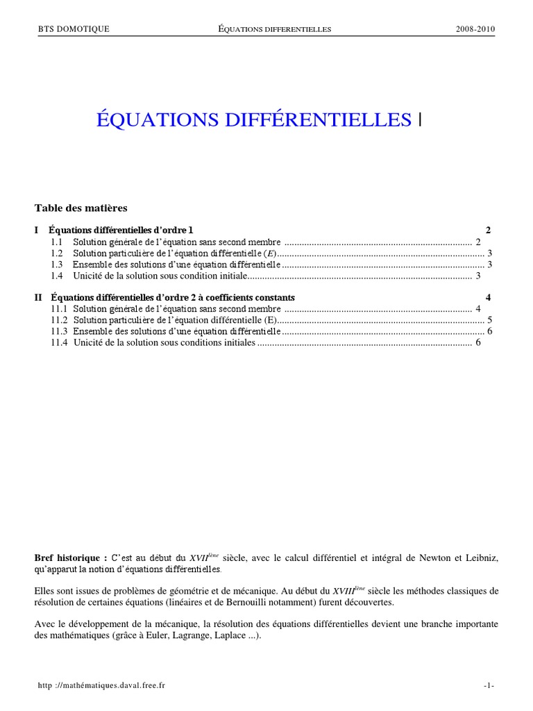 Equa Diff | PDF | Équations différentielles | Fonction (Mathématiques)