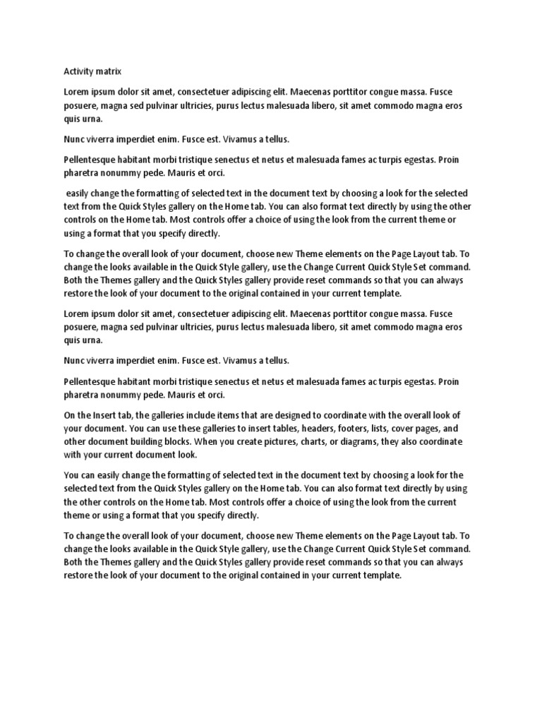 Act Matrix | PDF | Page Layout | Written Communication