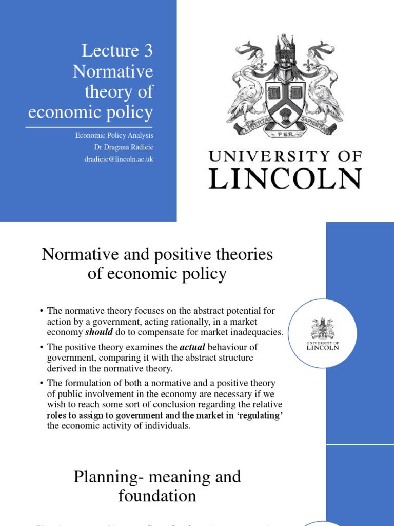 Lecture 3 Normative Theory | PDF | Policy | Economics