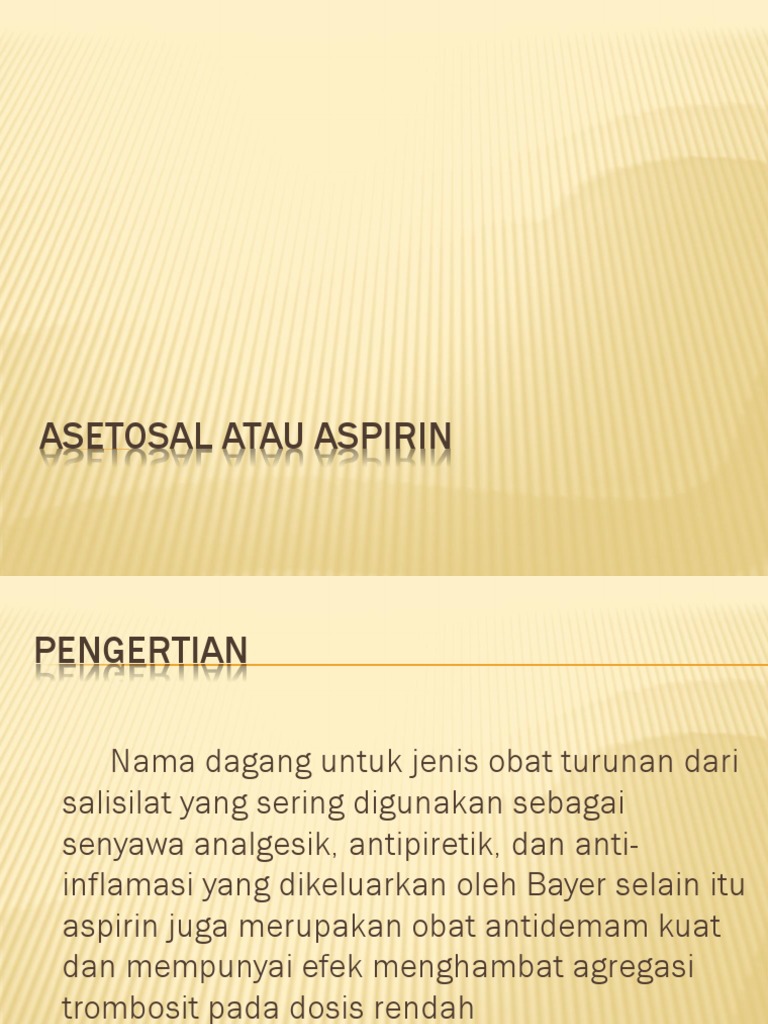 Asetosal Atau Aspirin | PDF