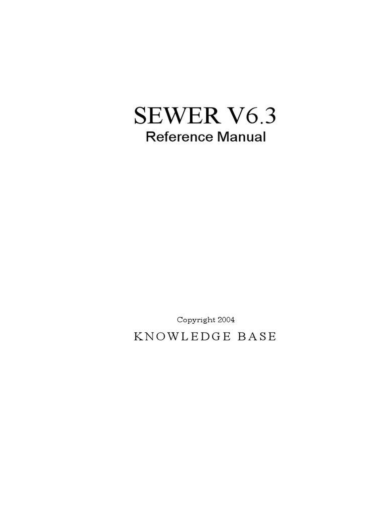 Sewer V6.3: Reference Manual | PDF | License | Longitude