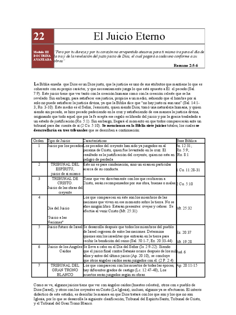 El Juicio Eterno | PDF | Pecado | Justicia