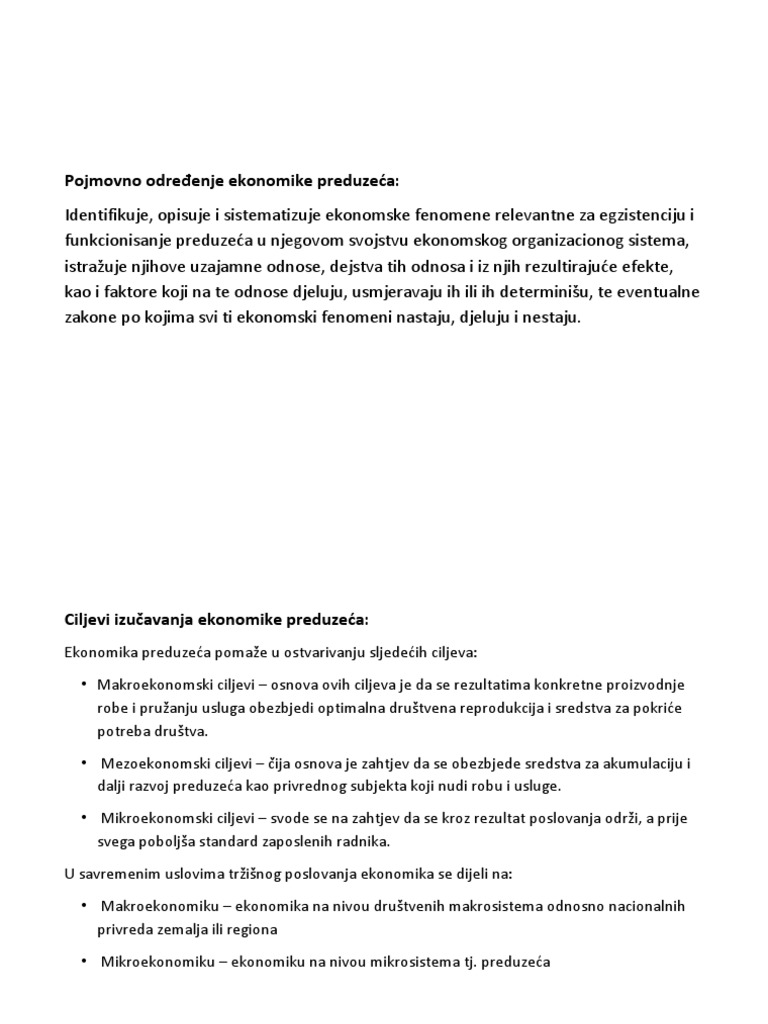 Ekonomika-Preduzeca Skripta | PDF