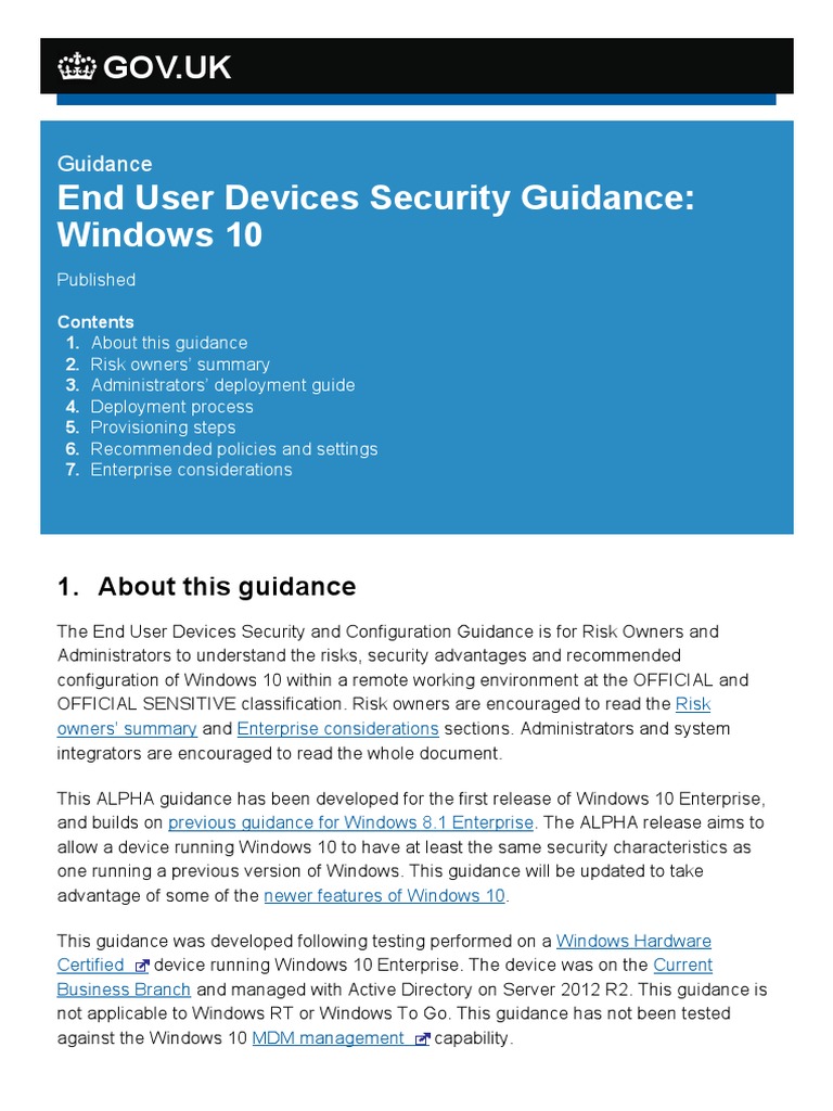 End User Device Security Guide | PDF | Microsoft Windows | Computing