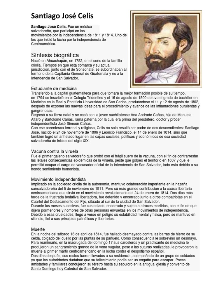 Santiago José Celis | PDF | El Salvador | Agitación