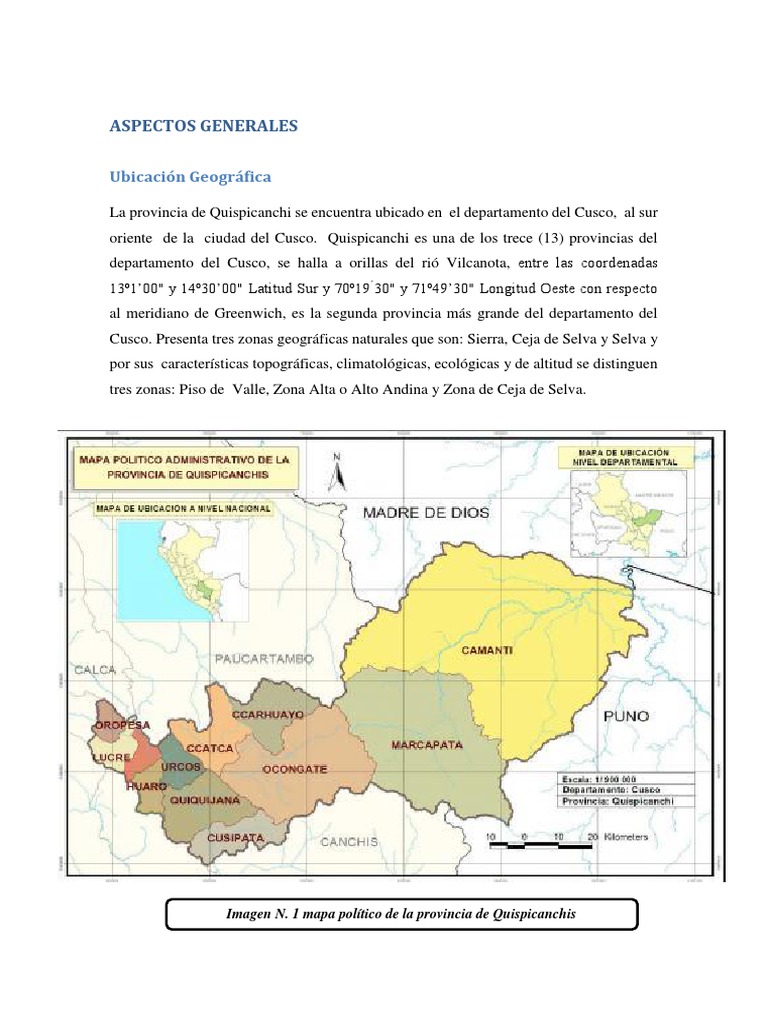 Mapa y Distritos de Quispicanchi | PDF | Río | Naturaleza