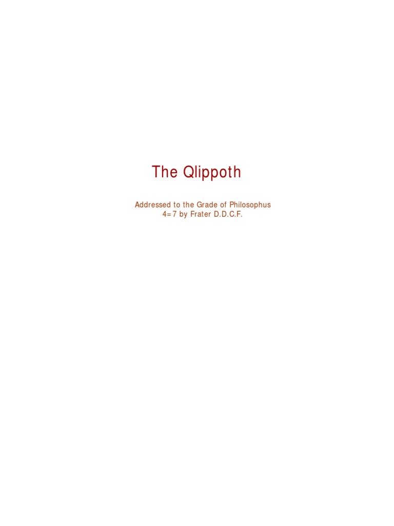 The Qlippoth | PDF | Serpents In The Bible | Adam