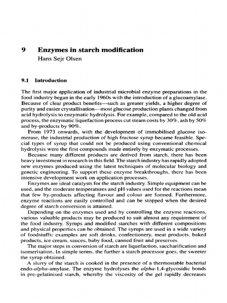 4 - Enzymes in Starch Modification | PDF | Starch | Hydrolysis