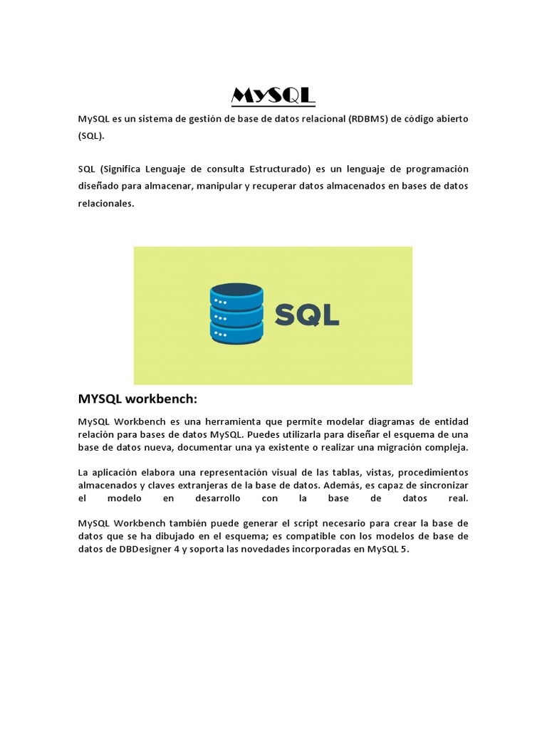 Mysql | PDF | Mi sql | SQL