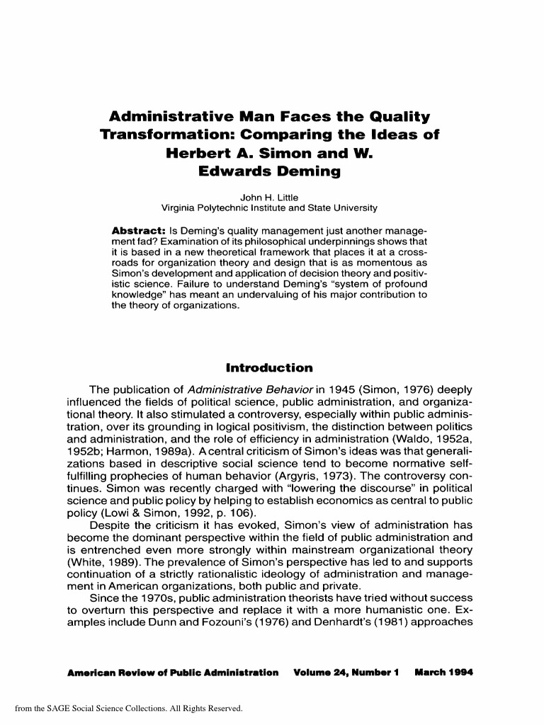 Administrative Man Faces The Quality Transformation | PDF