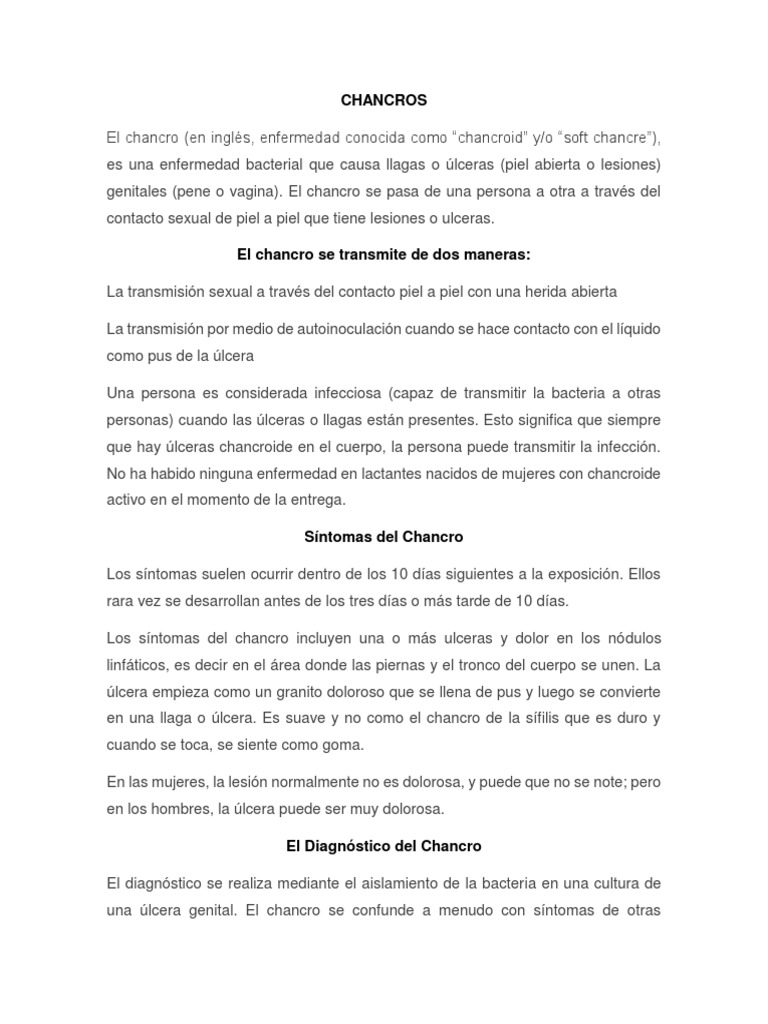 Chancro y herpes genital: síntomas y tratamiento | PDF | Herpes Simple ...