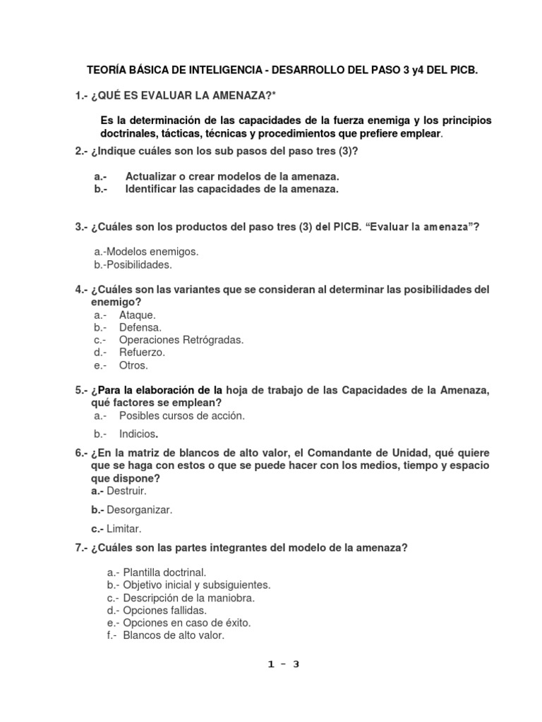 03 Teoria Del Picb Paso 3 y 4-2 | PDF | Militar | Guerra