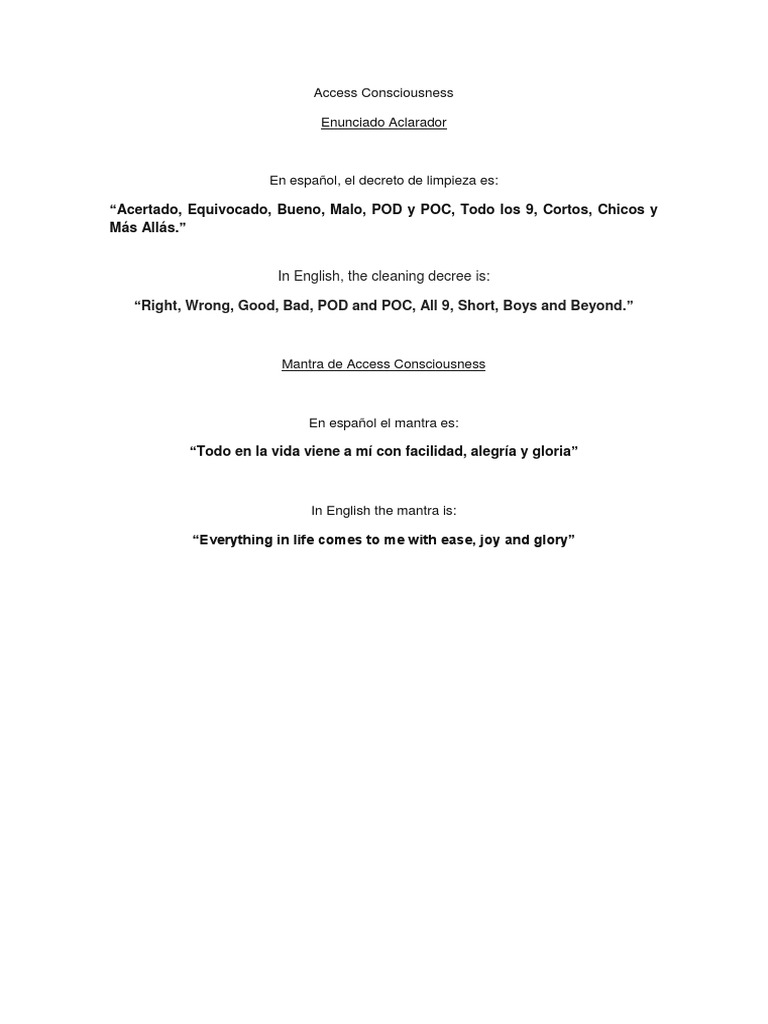 Access Consciousness | PDF