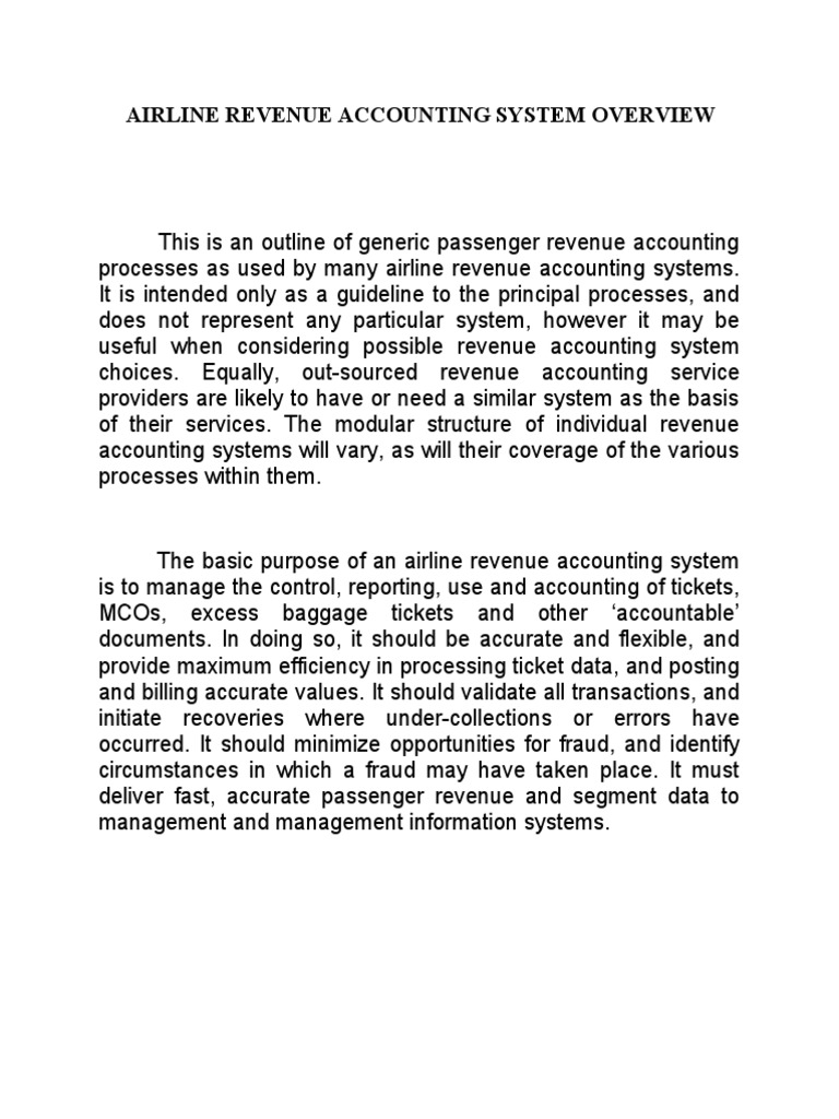 Airline Revenue Accounting System Overview | PDF | Prices | Customer
