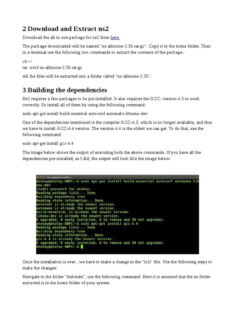 How To Install Ns2 | PDF | Computer File | Operating System Technology