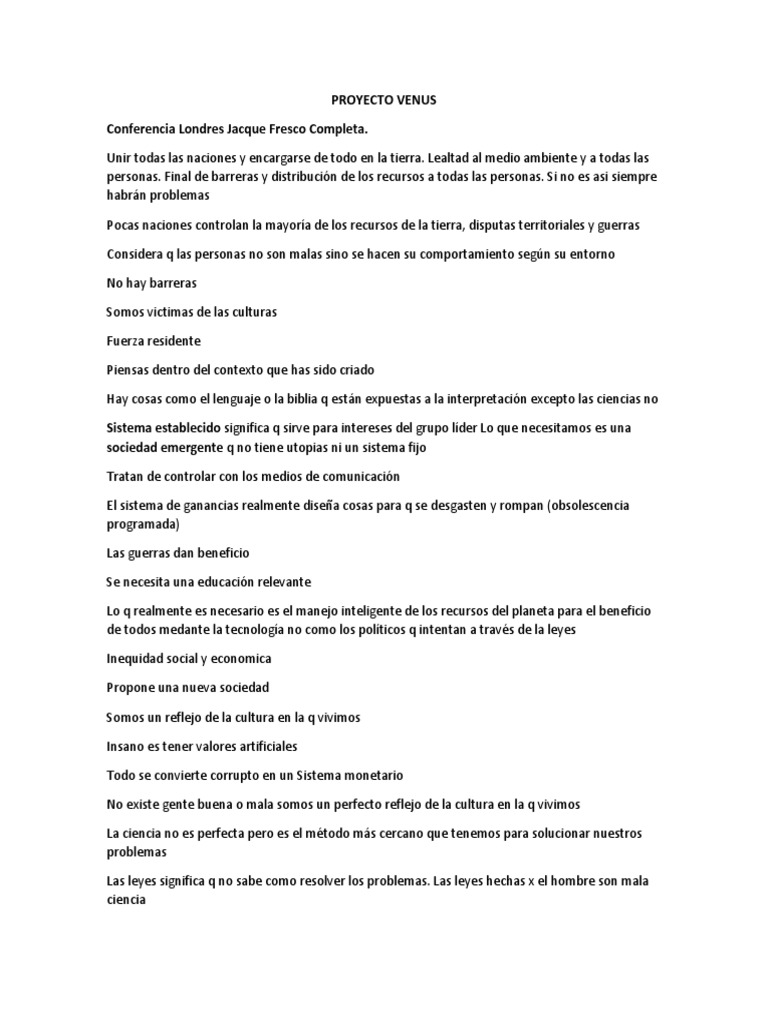 Proyecto Venus | PDF | Sociedad | Science