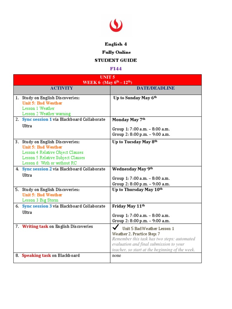 Student Guide Ing 4 Unit 5 | PDF