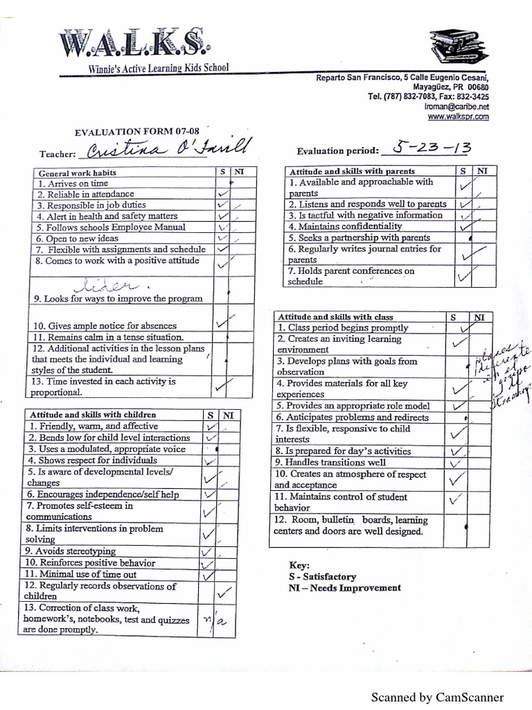 Evaluation Form 2013 | PDF