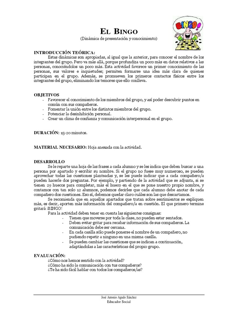 BINGO. Encuentra A Alguien Que... (Dinámica de Presentación y ...