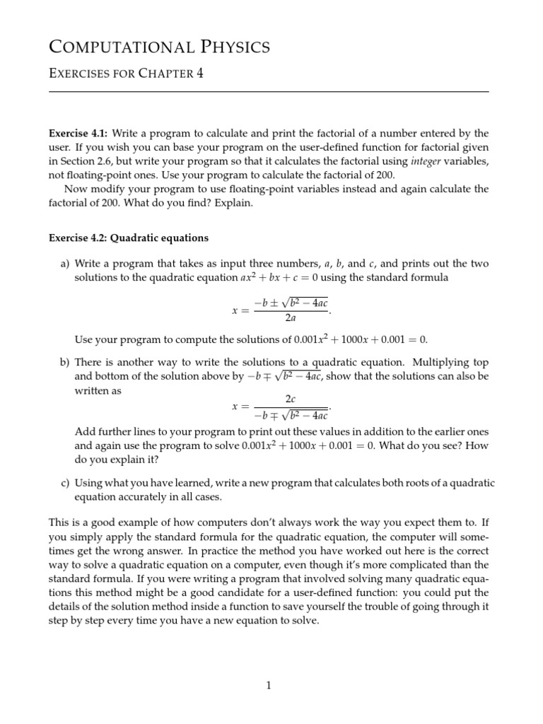 Exercises 4 | PDF | Quadratic Equation | Integral