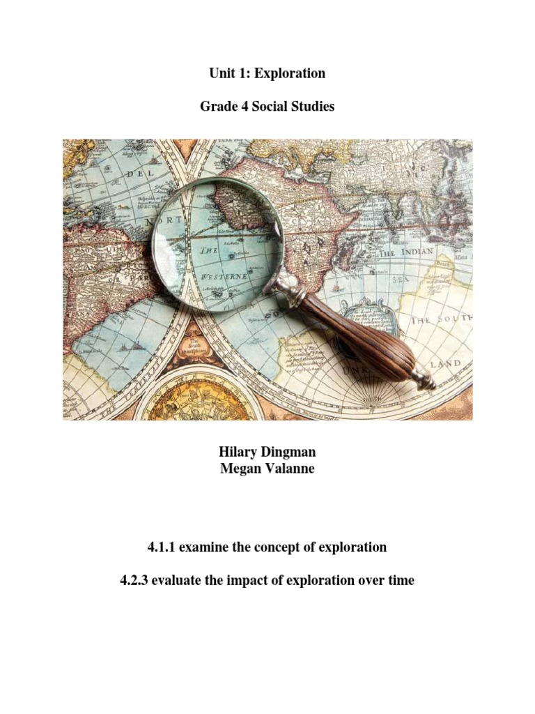Unit 1: Exploration Grade 4 Social Studies | PDF | Educational ...