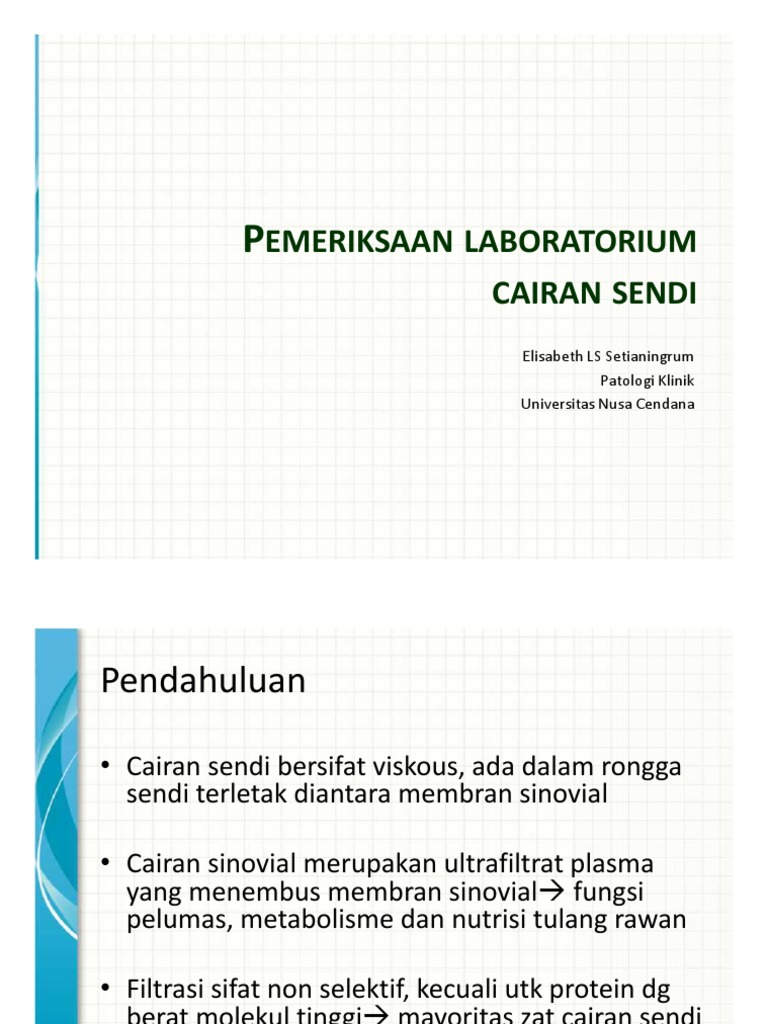 Pemeriksaan Lab Cairan Sendi | PDF