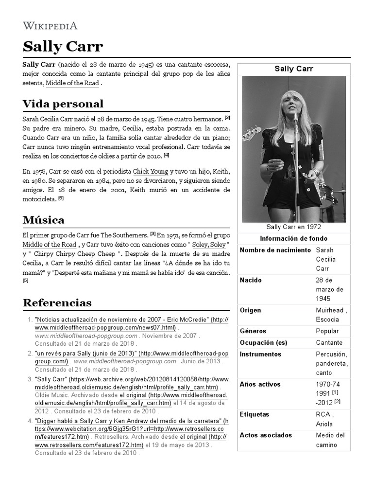 Sally Carr - Wikipedia | PDF | Entretenimiento (general) | Ocio