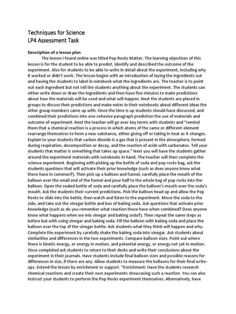 Science Lesson Plan Analysis | PDF | Lesson Plan | Experiment
