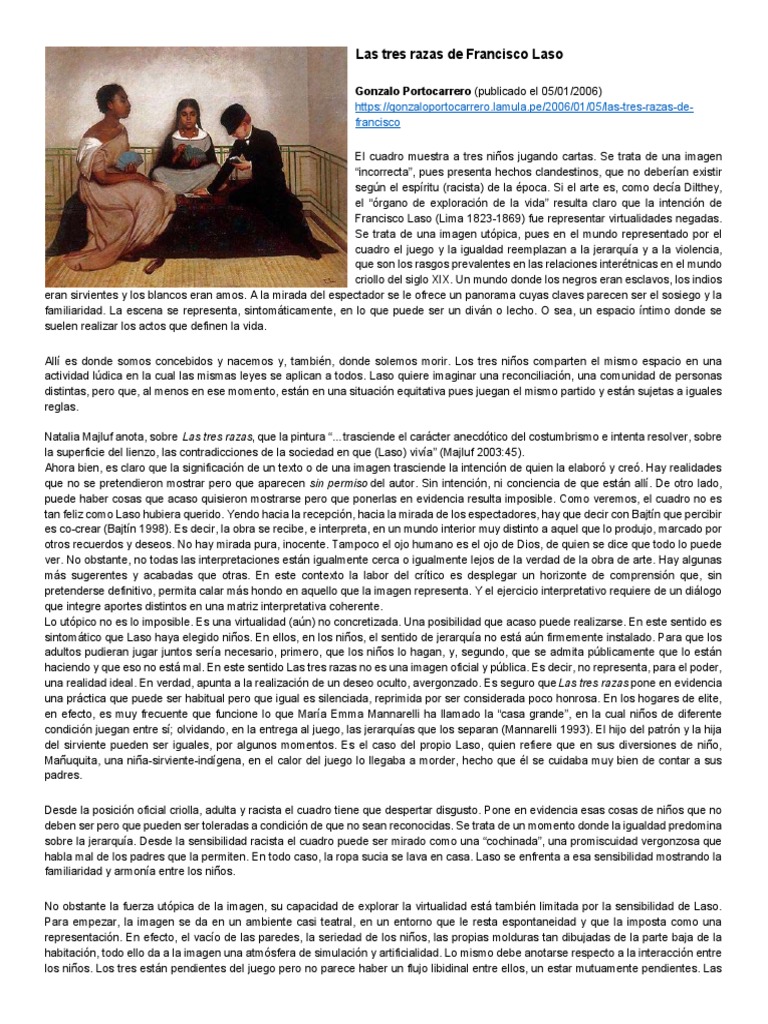 Las Tres Razas | PDF | Evidencia | Pinturas