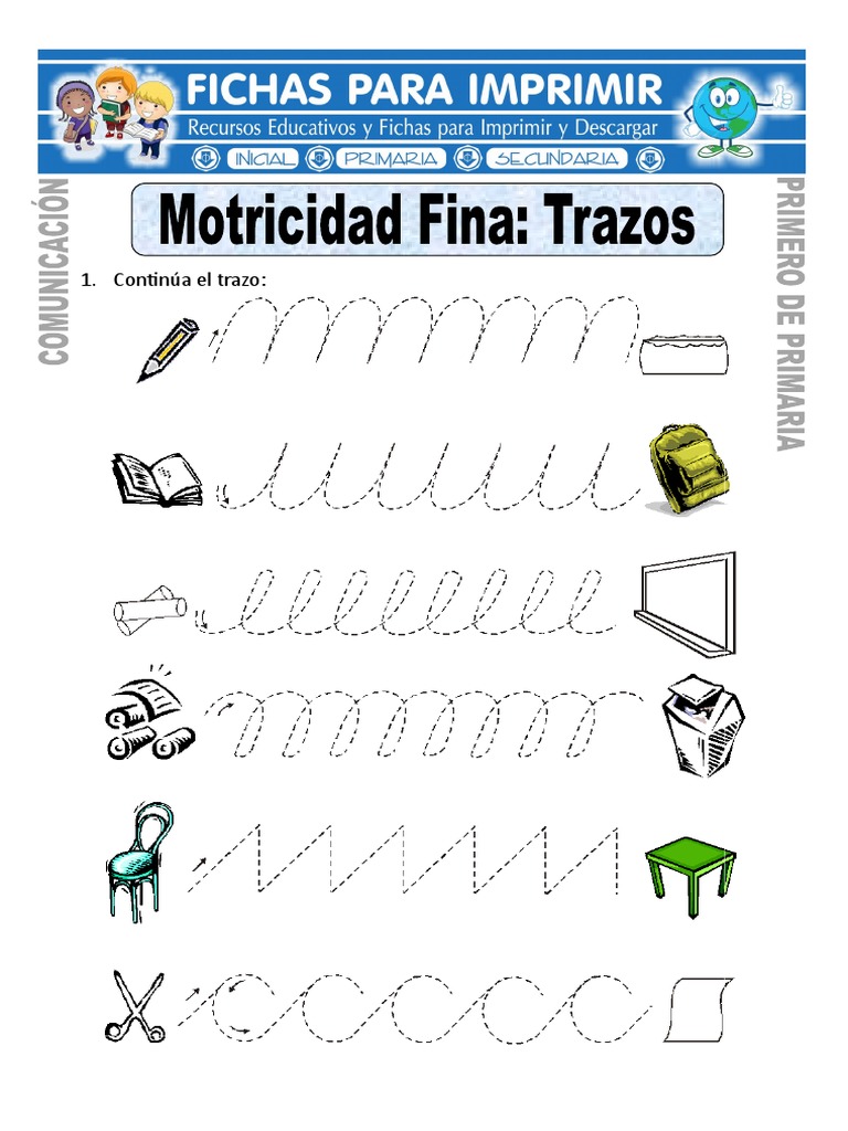 Ficha de Motricidad Fina Para Primaria