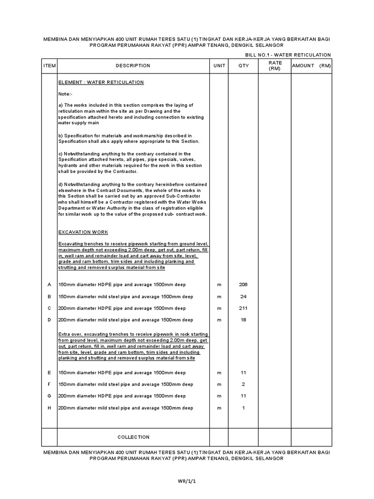 BQ-Water Reticulation Paling Latest PDF | PDF | Concrete | Pipe (Fluid ...