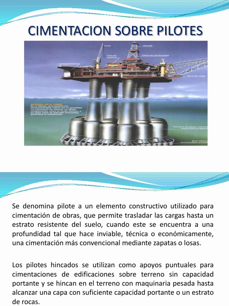 Cimentación de Pilotes en Plataformas Marinas | PDF | Fundación ...