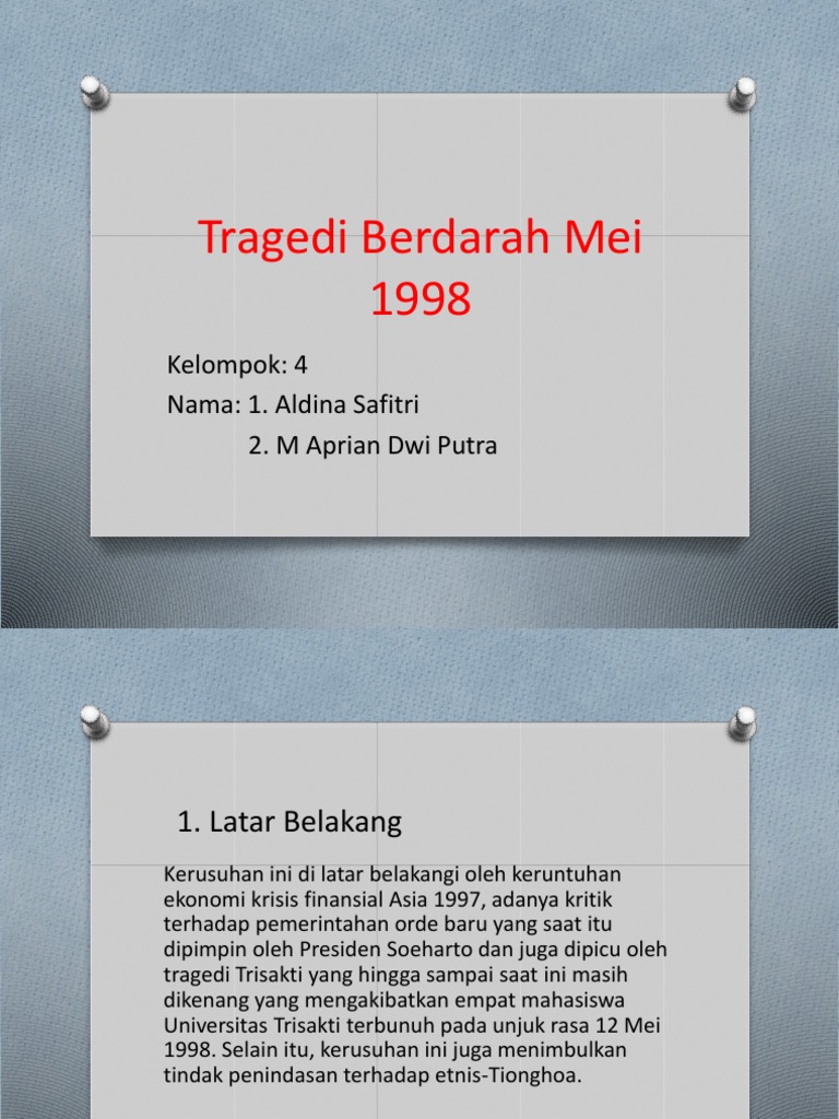 Tragedi Mei 1998: Kerusuhan dan Etnis Tionghoa | PDF