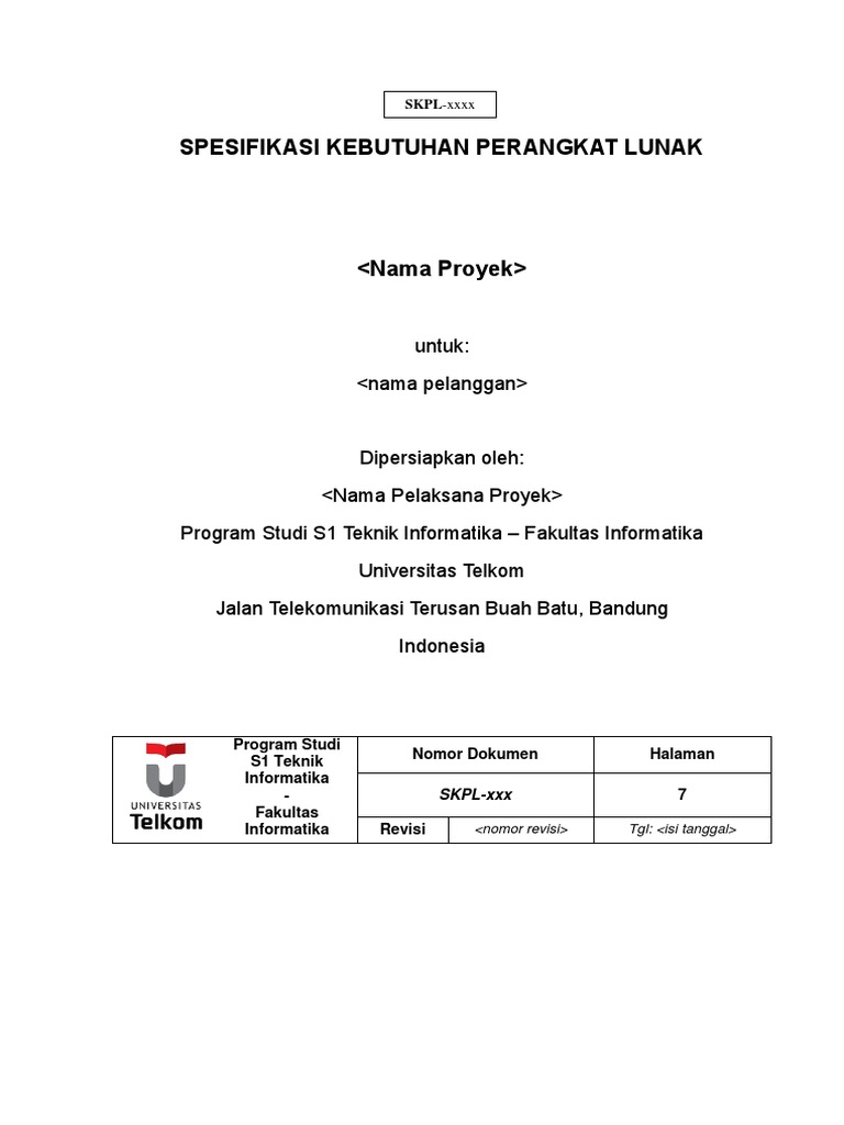 Template SKPL Analisis Terstruktur | PDF