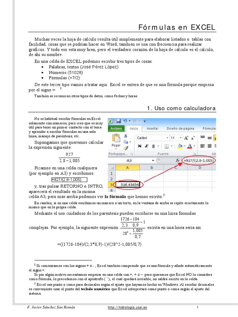 Listado Fórmulas Excel Pdf _ Fórmulas Básicas de Excel y Sus Funciones – VBJRB