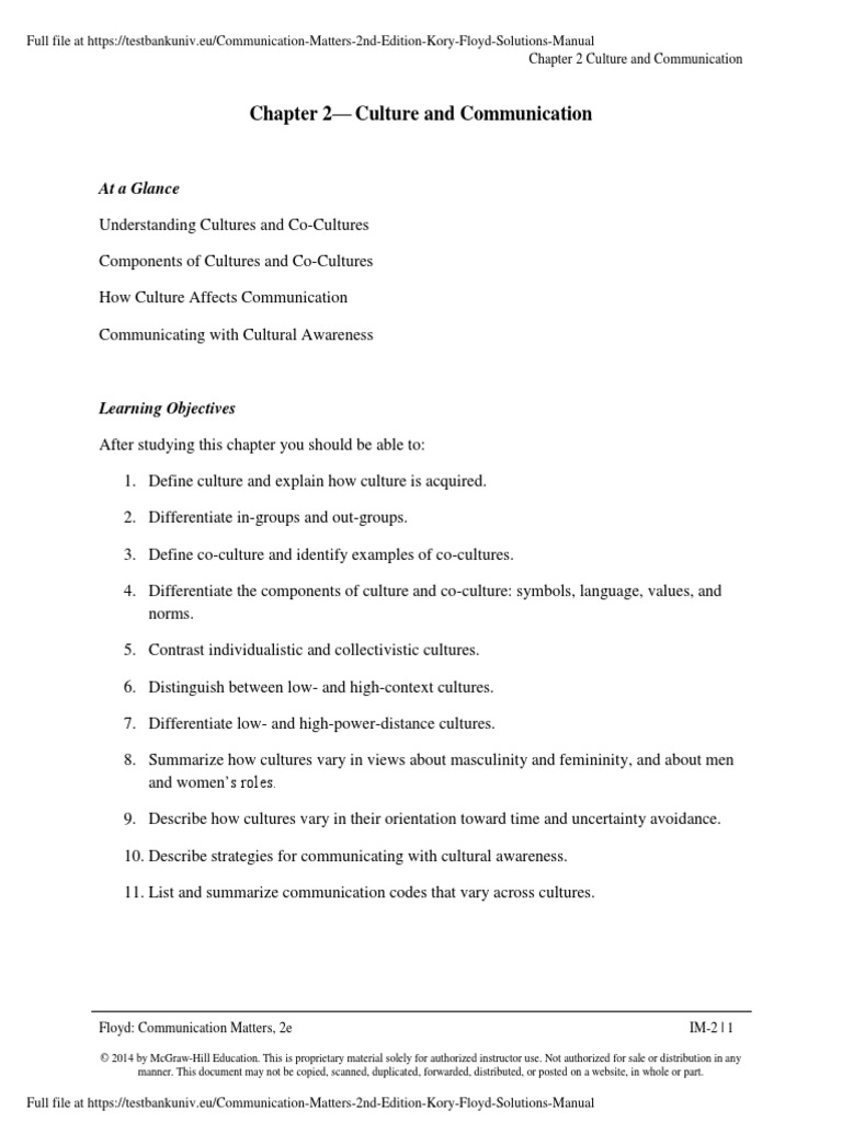 Communication Matters 2nd Edition Kory Floyd Solutions Manual | PDF ...