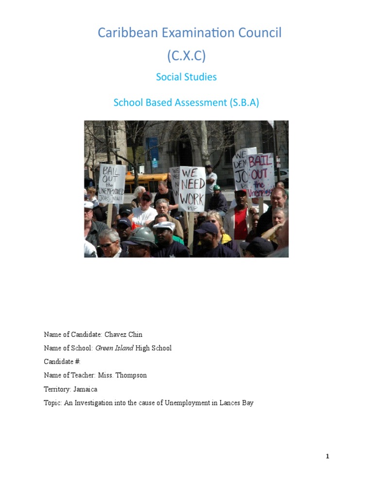 Social Studies SBA | PDF | Unemployment | Social Science