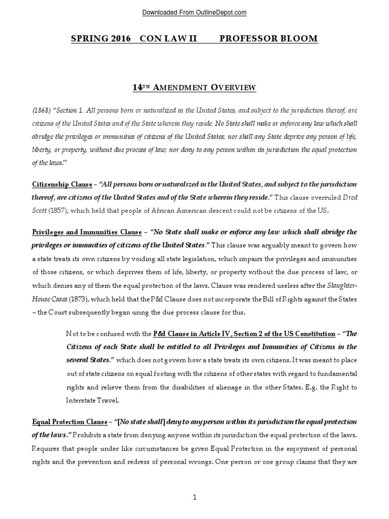 An Overview of Key Provisions and Historical Context of the 14th ...