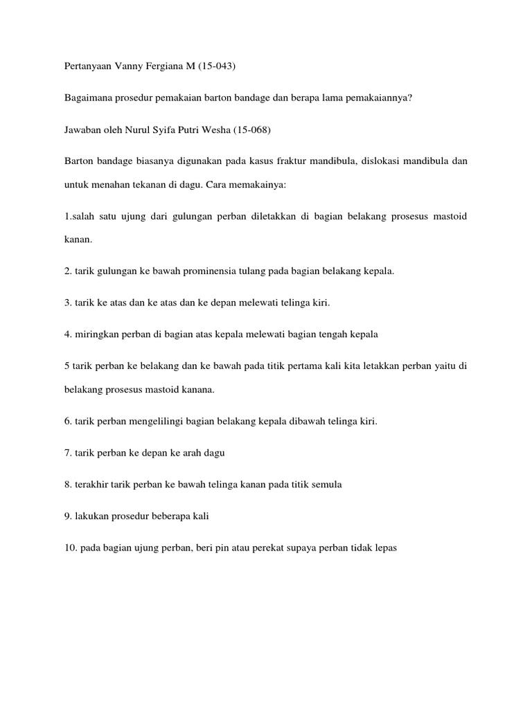 Barton Bandage | PDF