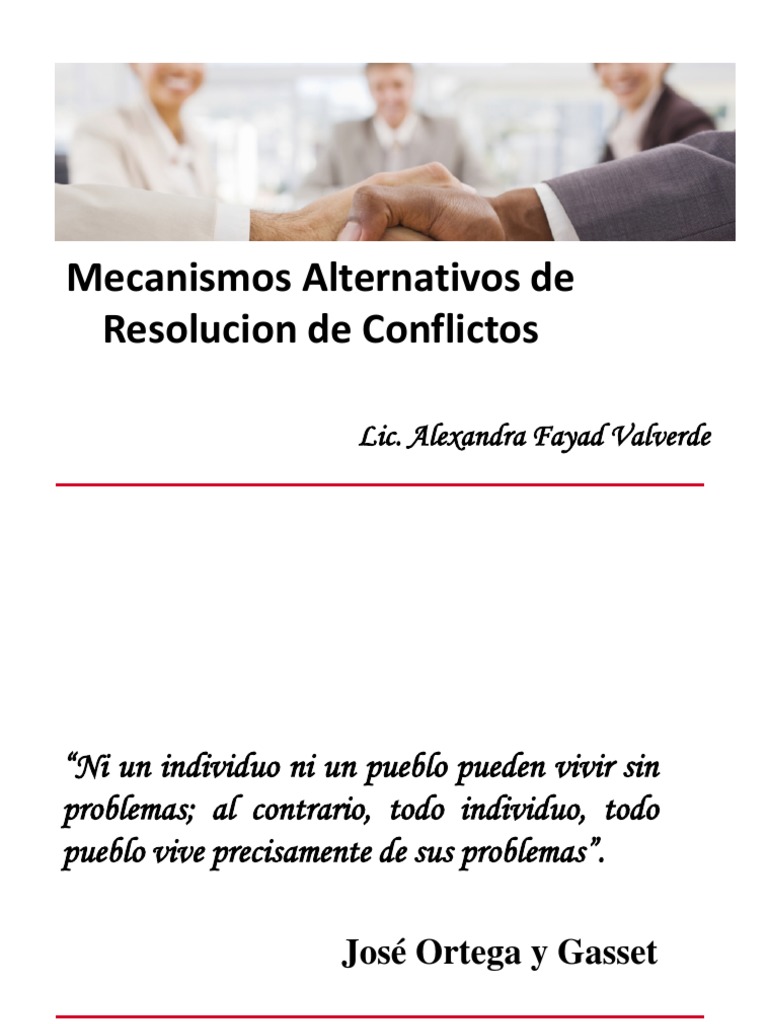 Mecanismos Alternativos de Resolución de Conflictos | PDF | Mediación | Conflicto (proceso)