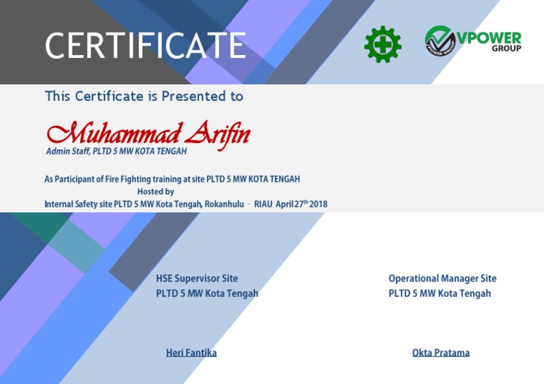 Certificate Fire Fighting... | PDF
