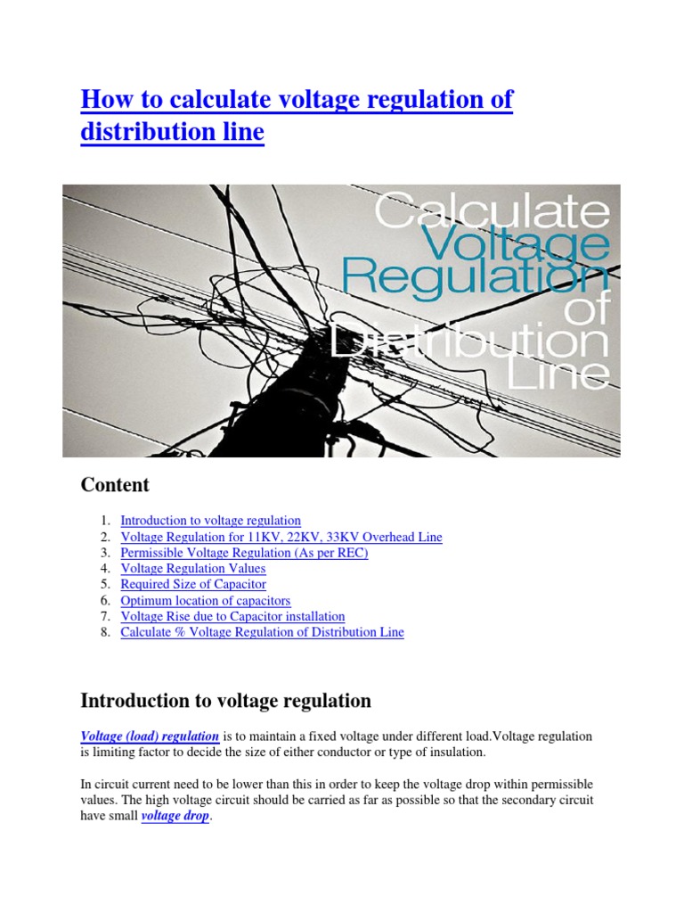 Voltage Regulation Calculation Guide | PDF | Electric Power ...