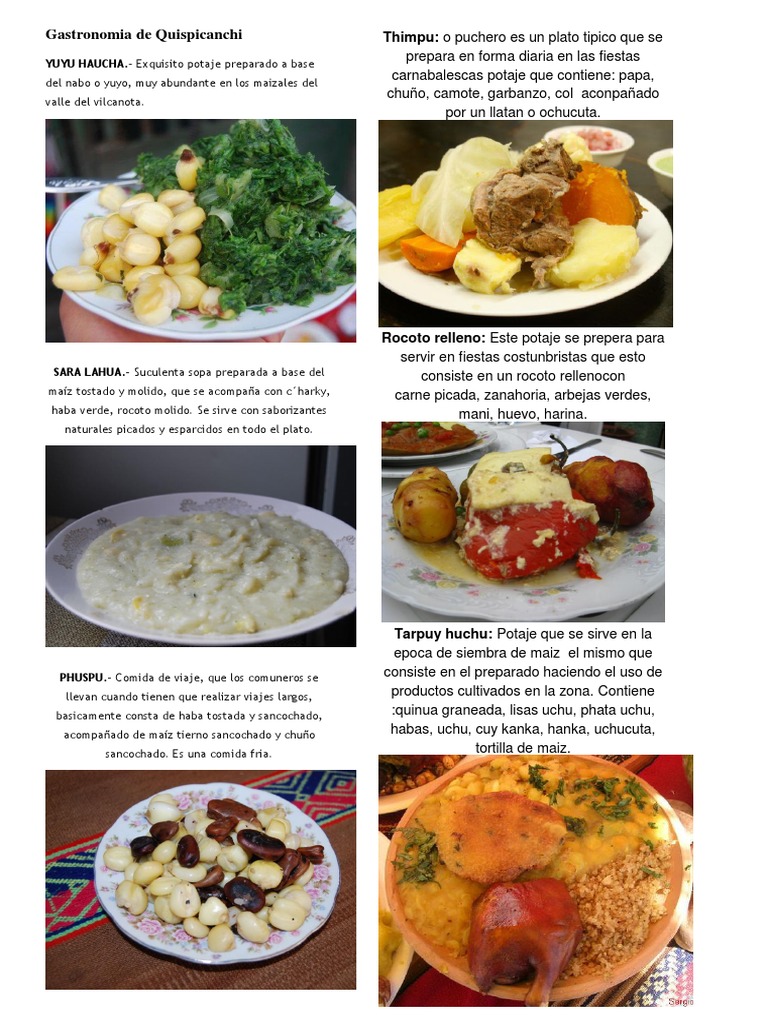 Platos Típicos de Quispicanchi | PDF